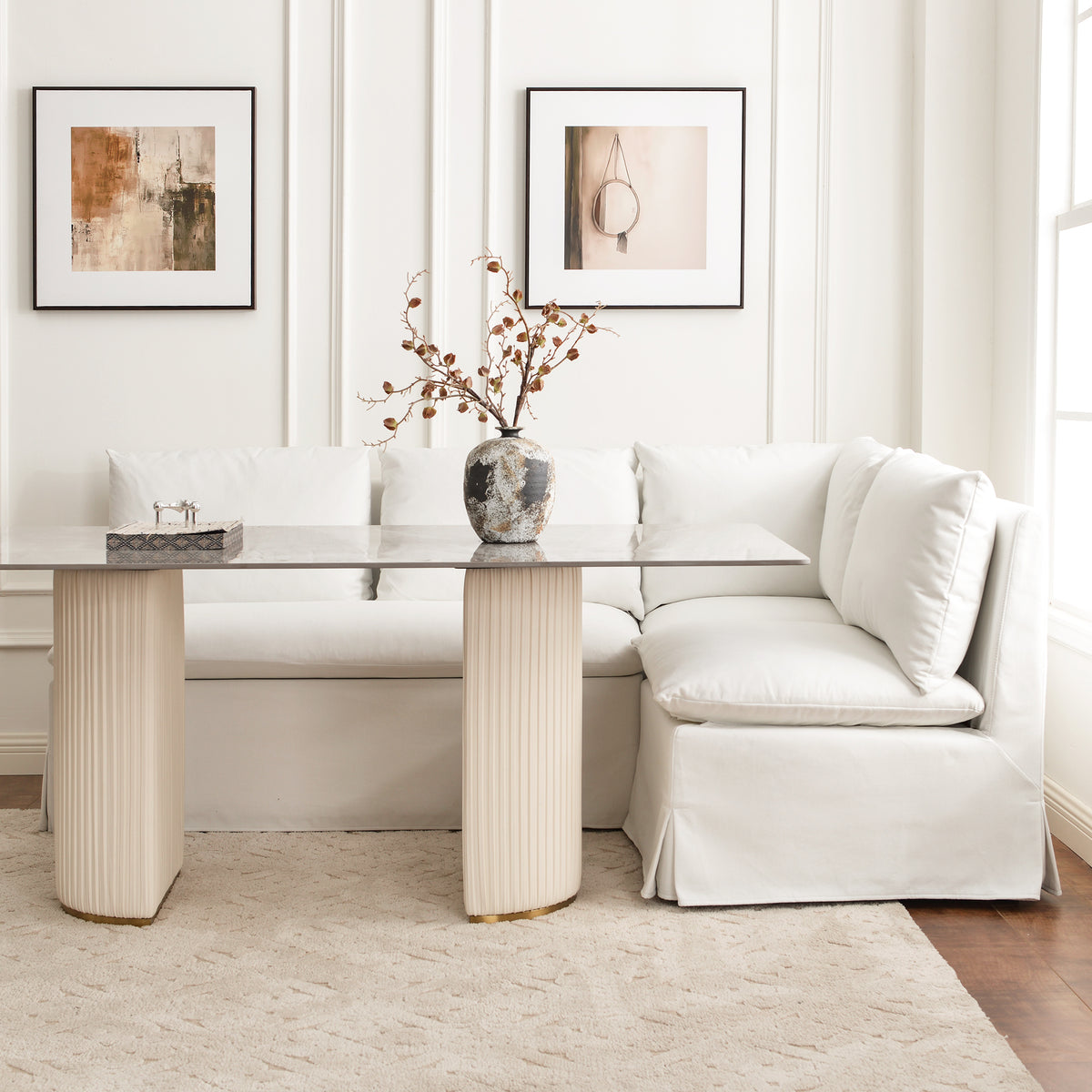 Nelly Slipcover Performance Dining Banquette – Kinwell Furniture