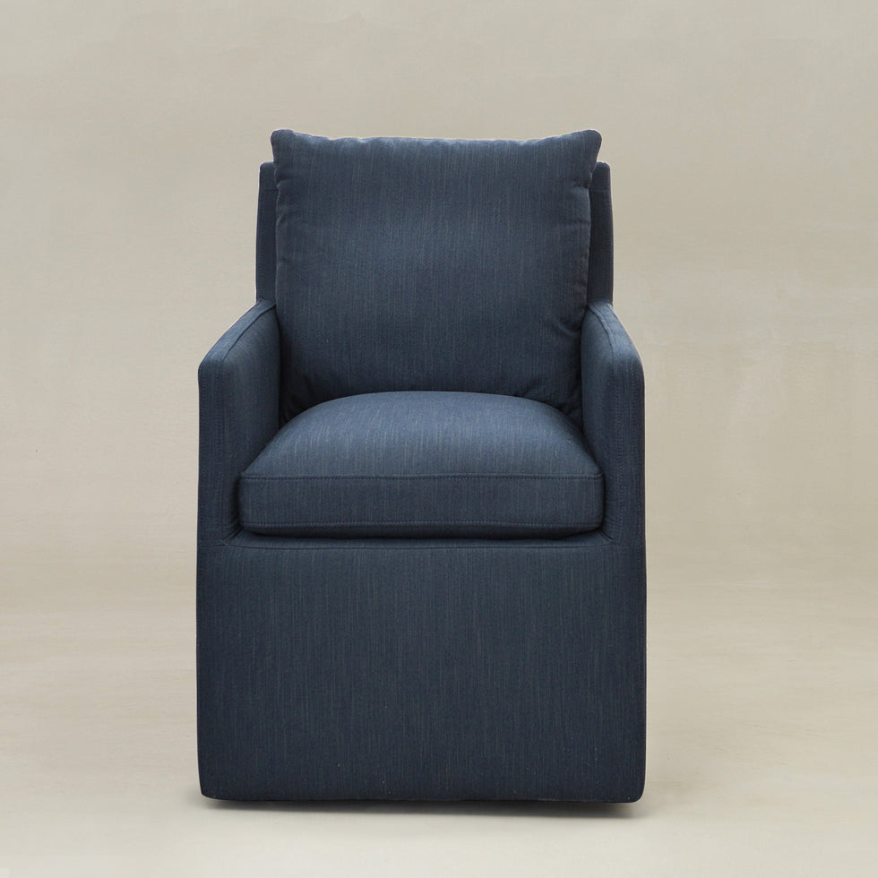 Sean Performance Dining Chair with Casters | Upholstered Dining Chairs ...