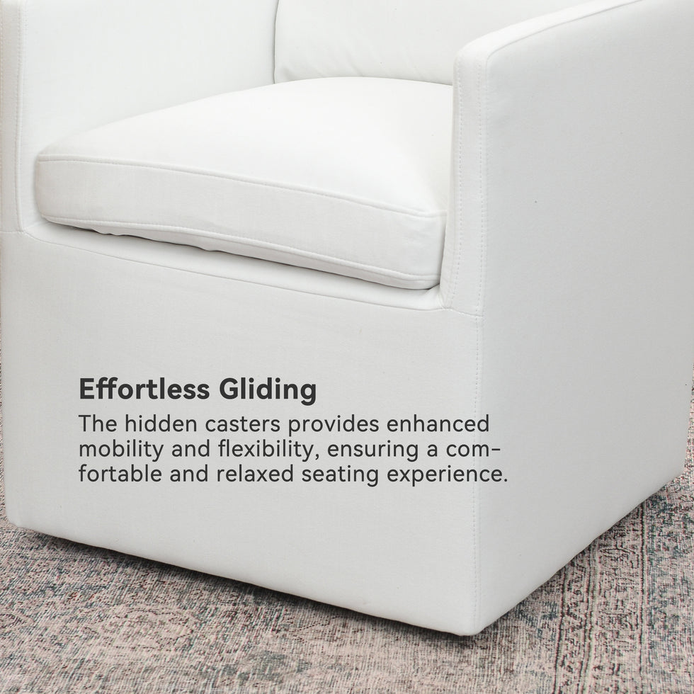 Sean Performance Dining Chair with Casters | Upholstered Dining Chairs ...