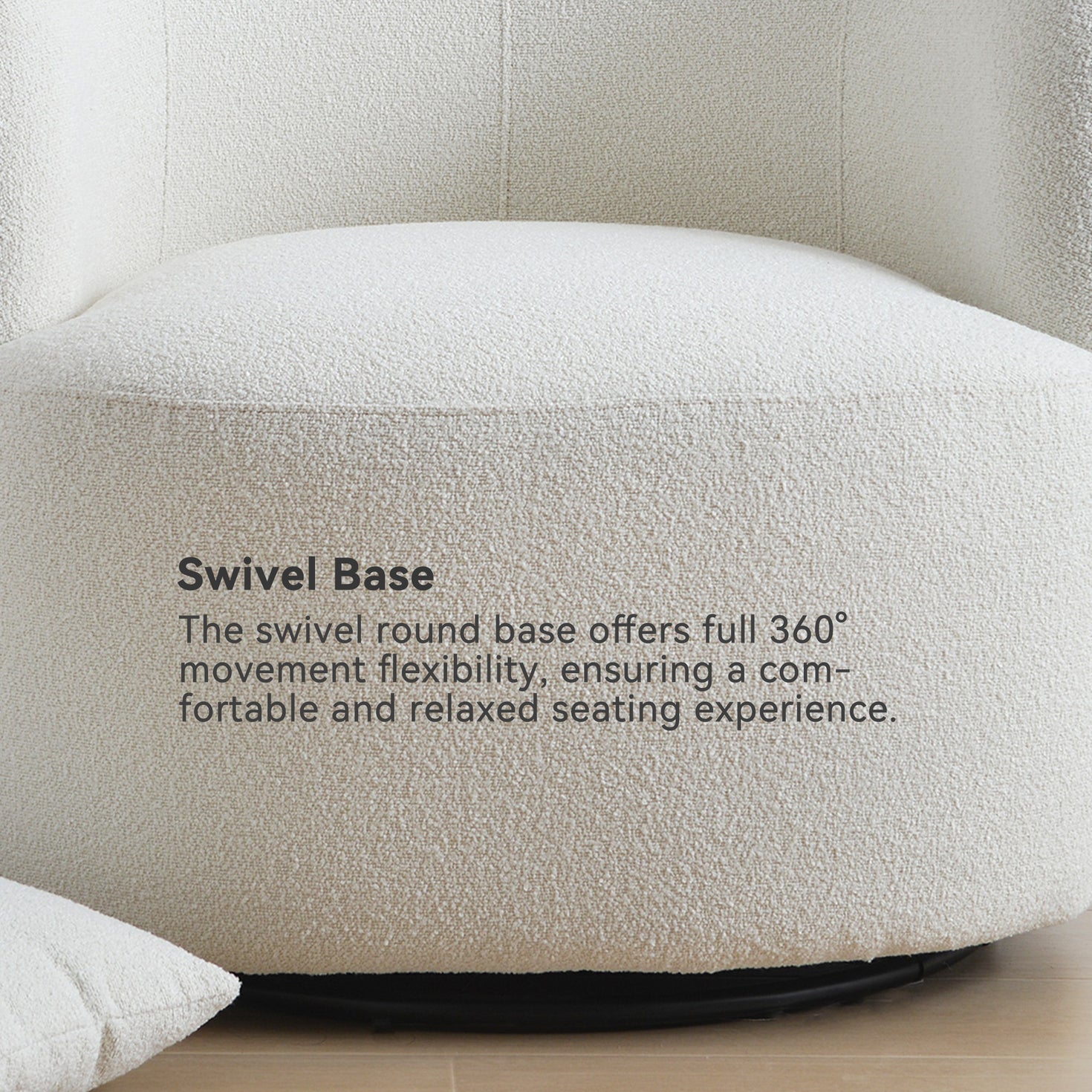 Ashlie Bouclé Swivel Barrel Chair | Modern Swivel Chairs – Kinwell ...