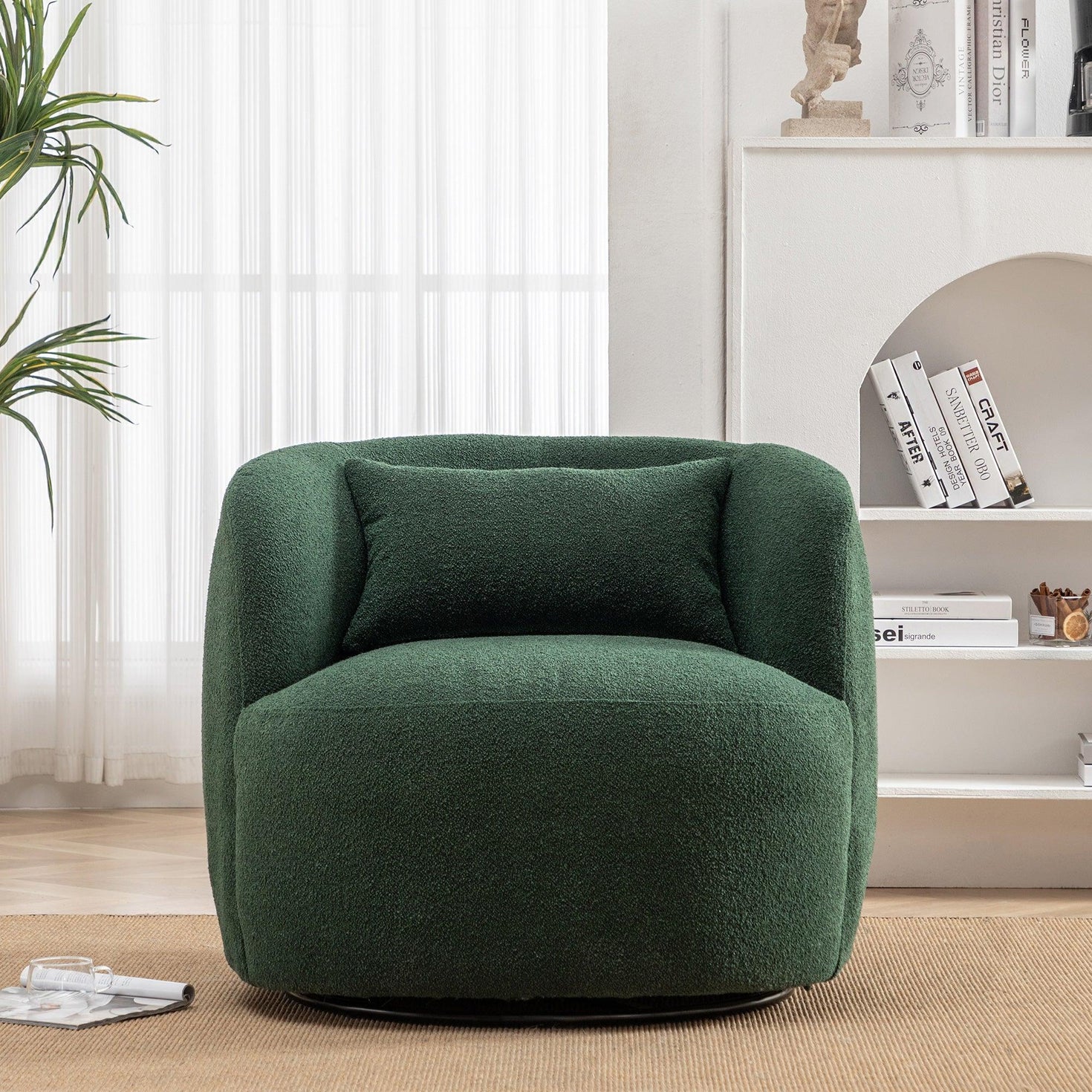 Ashlie Bouclé Swivel Barrel Chair | Kinwell Furniture